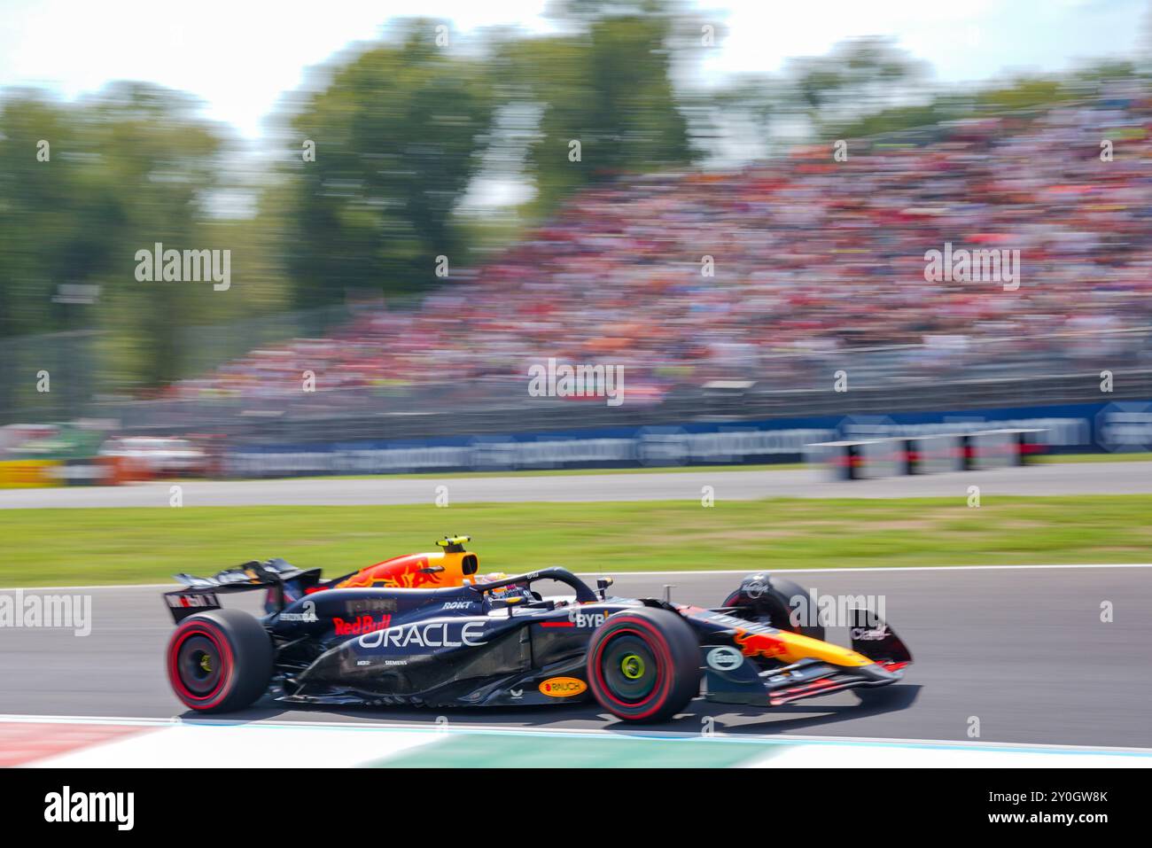 Monza, Italy. 01st Sep, 2024. Sergio Perez of Mexico driving the (11 ...