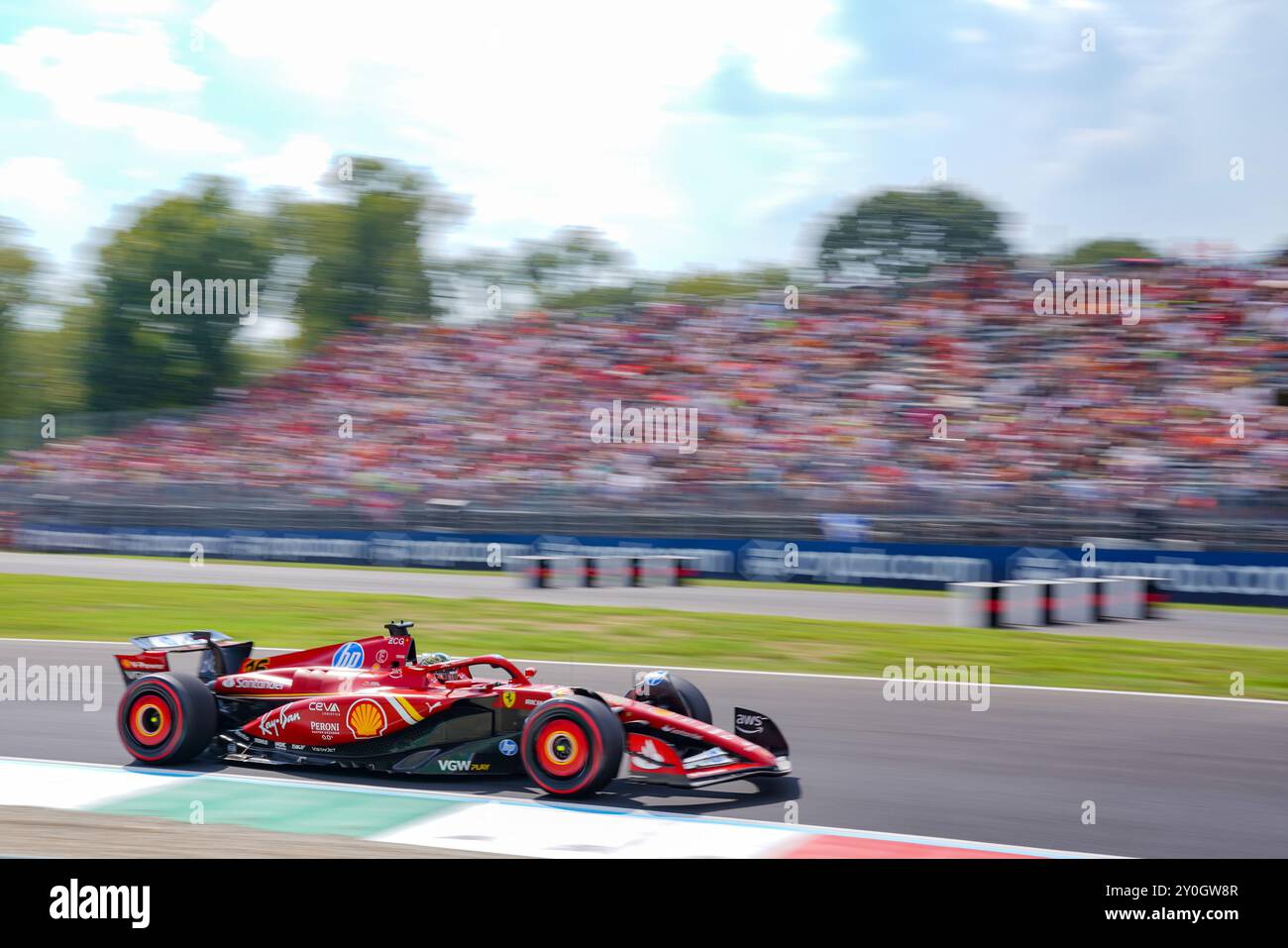 Monza, Italy. 01st Sep, 2024. Charles Leclerc of Monaco driving the (16 ...