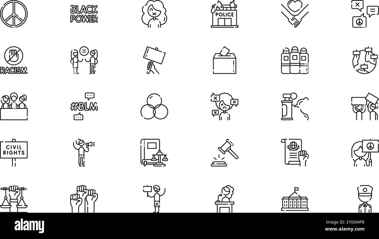 Civil rights movement icons High-Quality Vector Icons Collection with ...