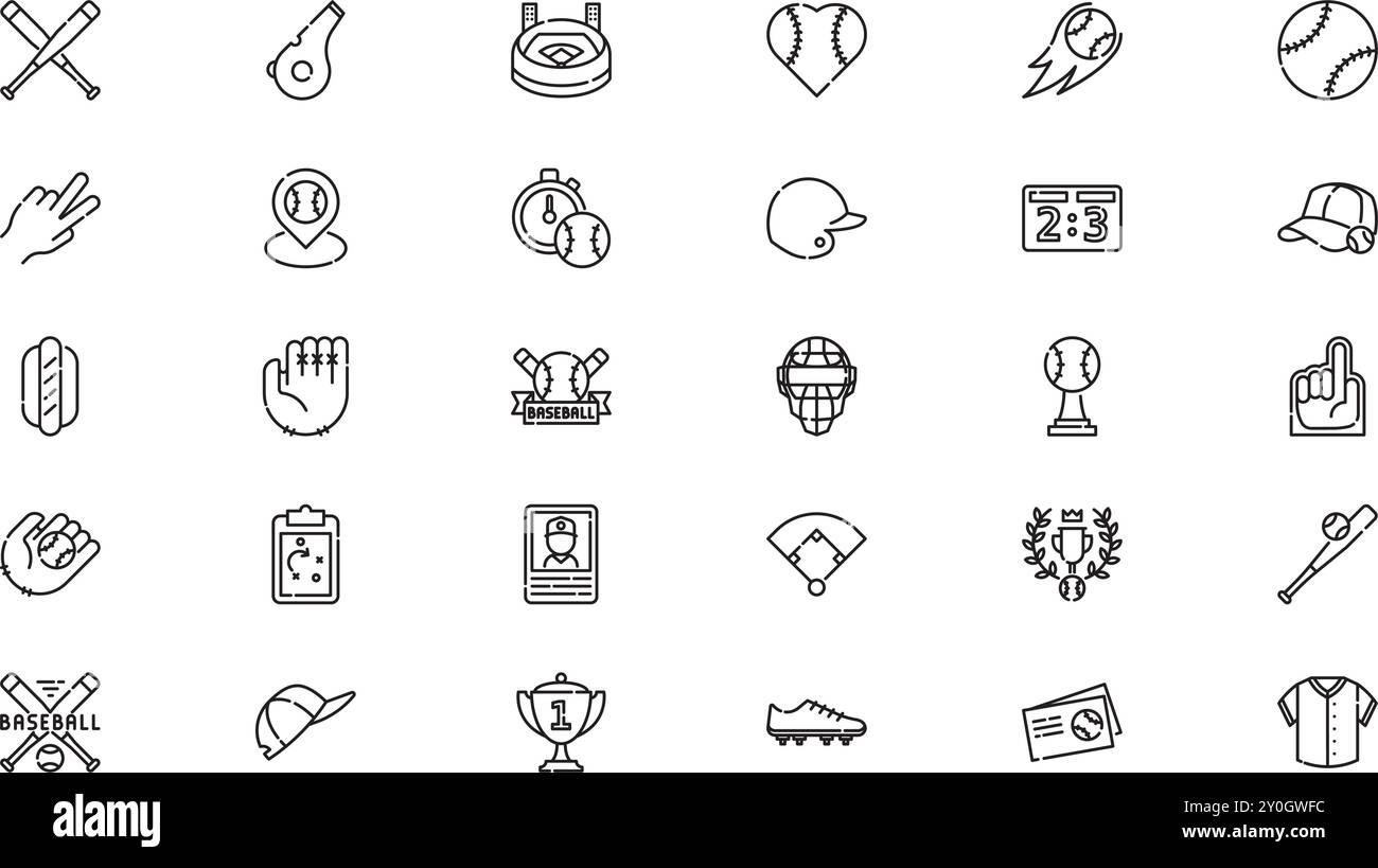 Baseball icons High-Quality Vector Icons Collection with Editable ...