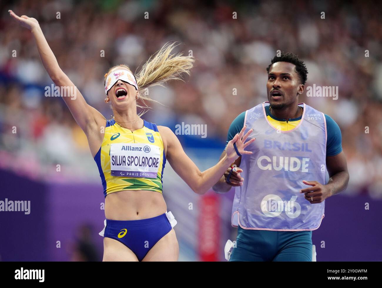 Brazil's Lorena Salvatini wins the Women's 100m - T11 Semi-Final 1 at ...