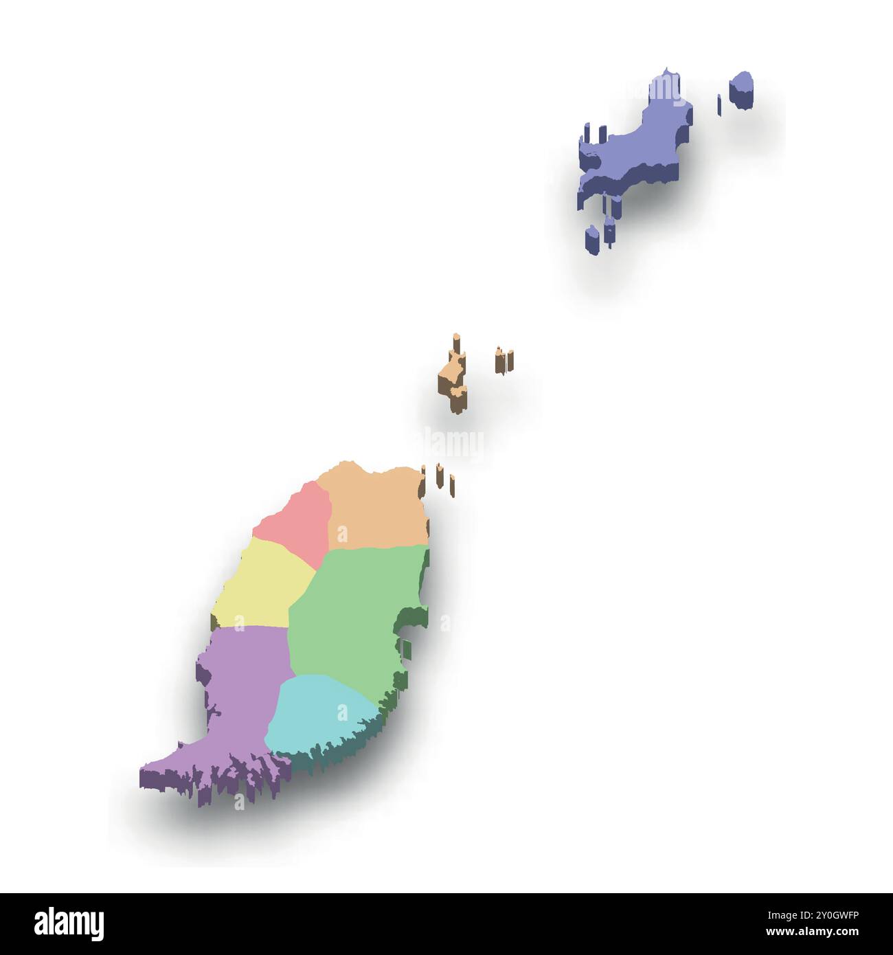 Grenada county map hi-res stock photography and images - Alamy