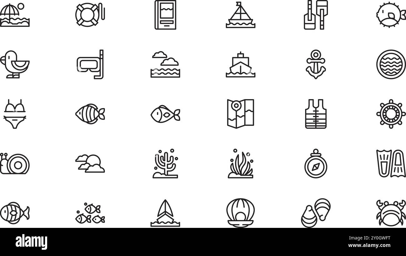 Ocean icons High-Quality Vector Icons Collection with Editable Stroke ...
