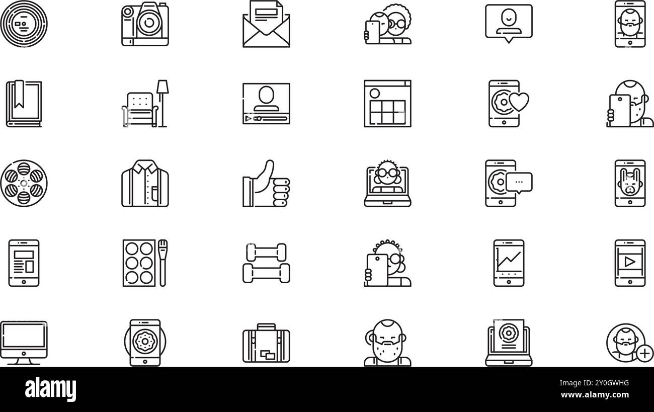 Blogger and influencer icons High-Quality Vector Icons Collection with Editable Stroke. Ideal ...