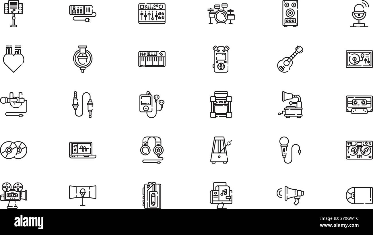 Record studio icons High-Quality Vector Icons Collection with Editable ...