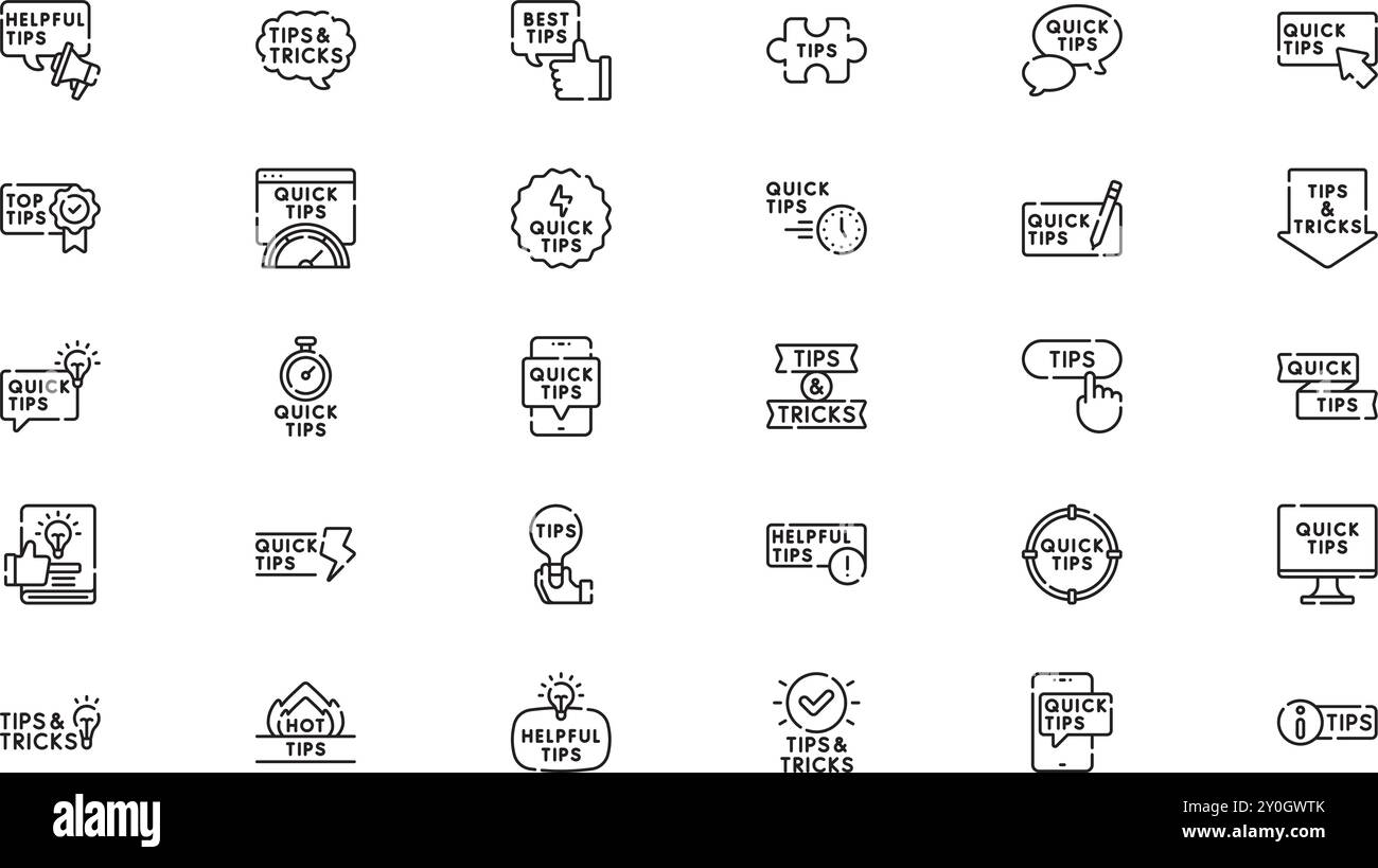 Tips and tricks icons High-Quality Vector Icons Collection with ...