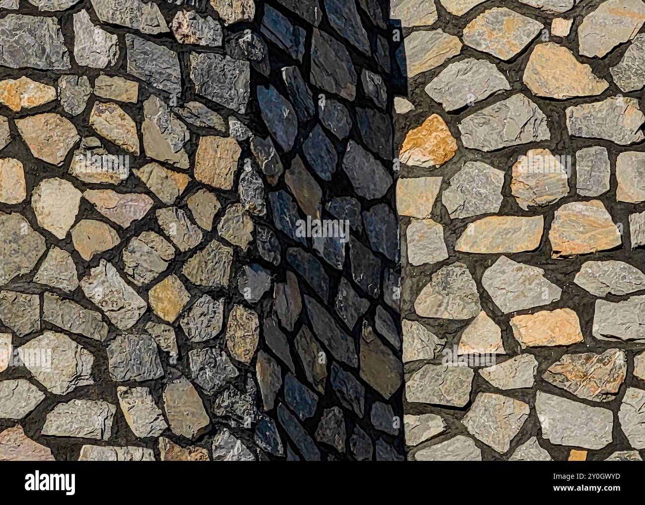 stone wall background, light and shadow, solid structure, part of the ...