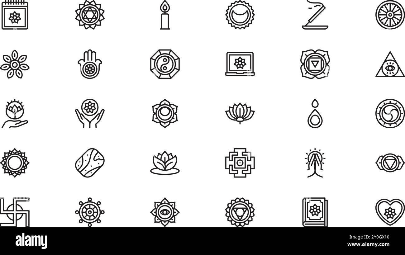 Chakras icons High-Quality Vector Icons Collection with Editable Stroke ...