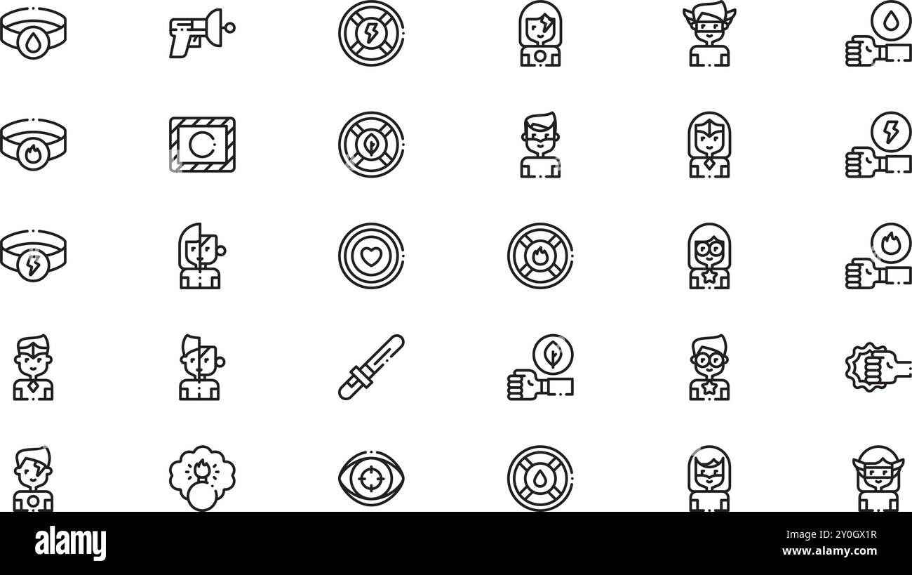 Superhero icons High-Quality Vector Icons Collection with Editable ...