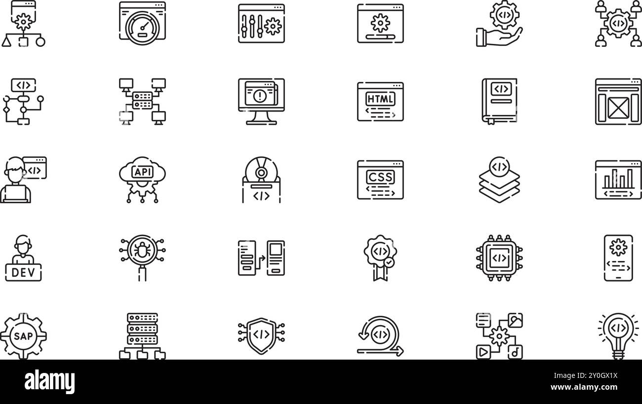 Software development icons High-Quality Vector Icons Collection with ...