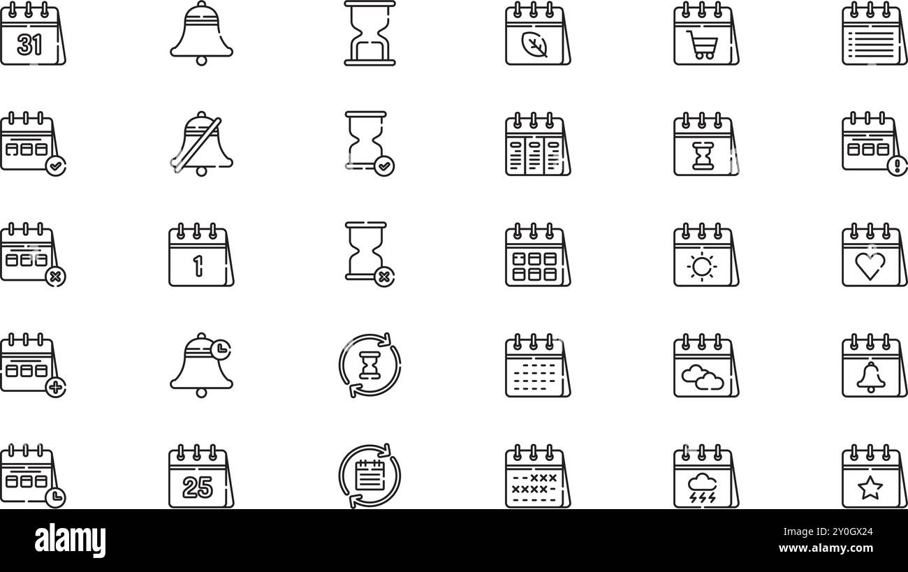 Calendar date icons High-Quality Vector Icons Collection with Editable ...