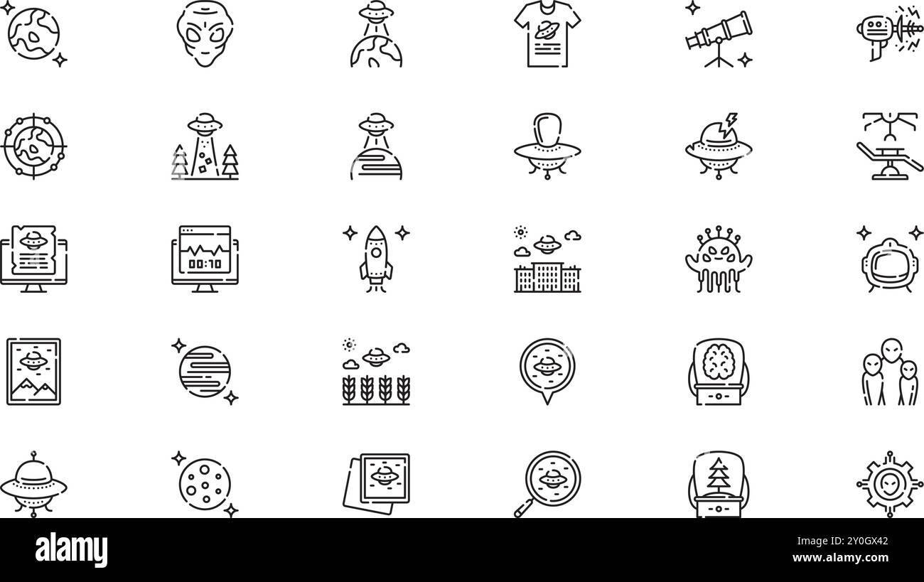 Ufo and aliens icons pack High-Quality Vector Icons Collection with ...