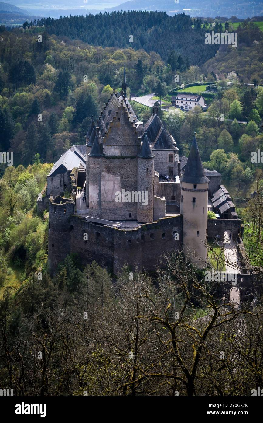 Medieval Vianden castle in the north of Luxembourg Stock Photo - Alamy