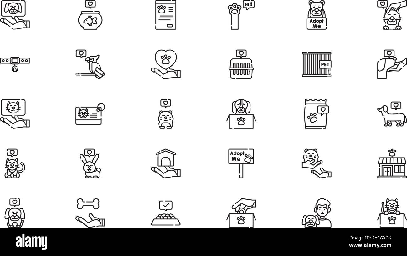 Pet adoption icons High-Quality Vector Icons Collection with Editable ...