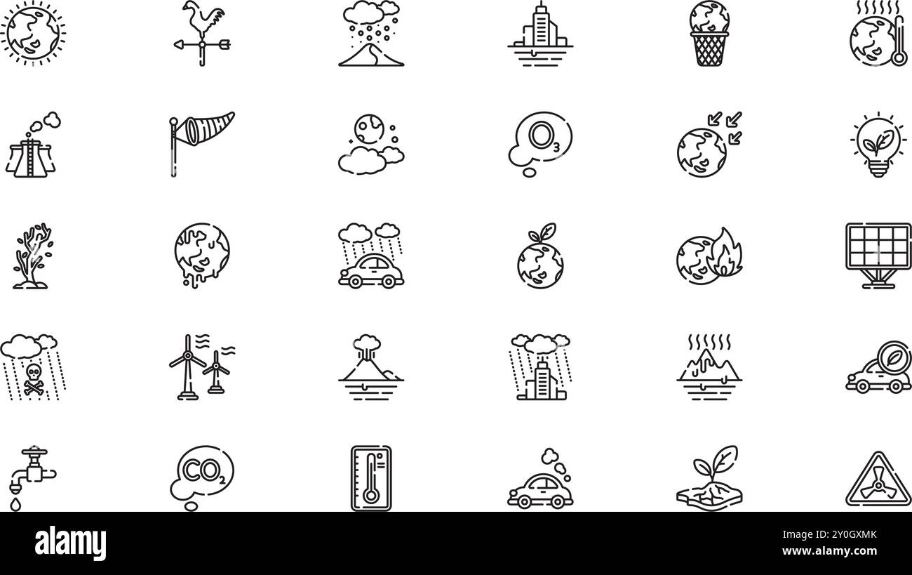 Climate change icons High-Quality Vector Icons Collection with Editable ...