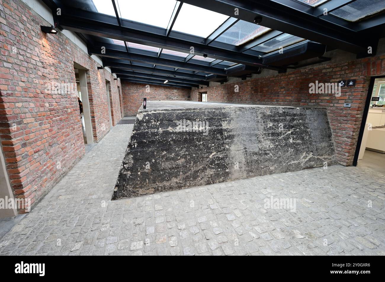 Memorial stone at a German Concentration camp from World War Two Stock ...