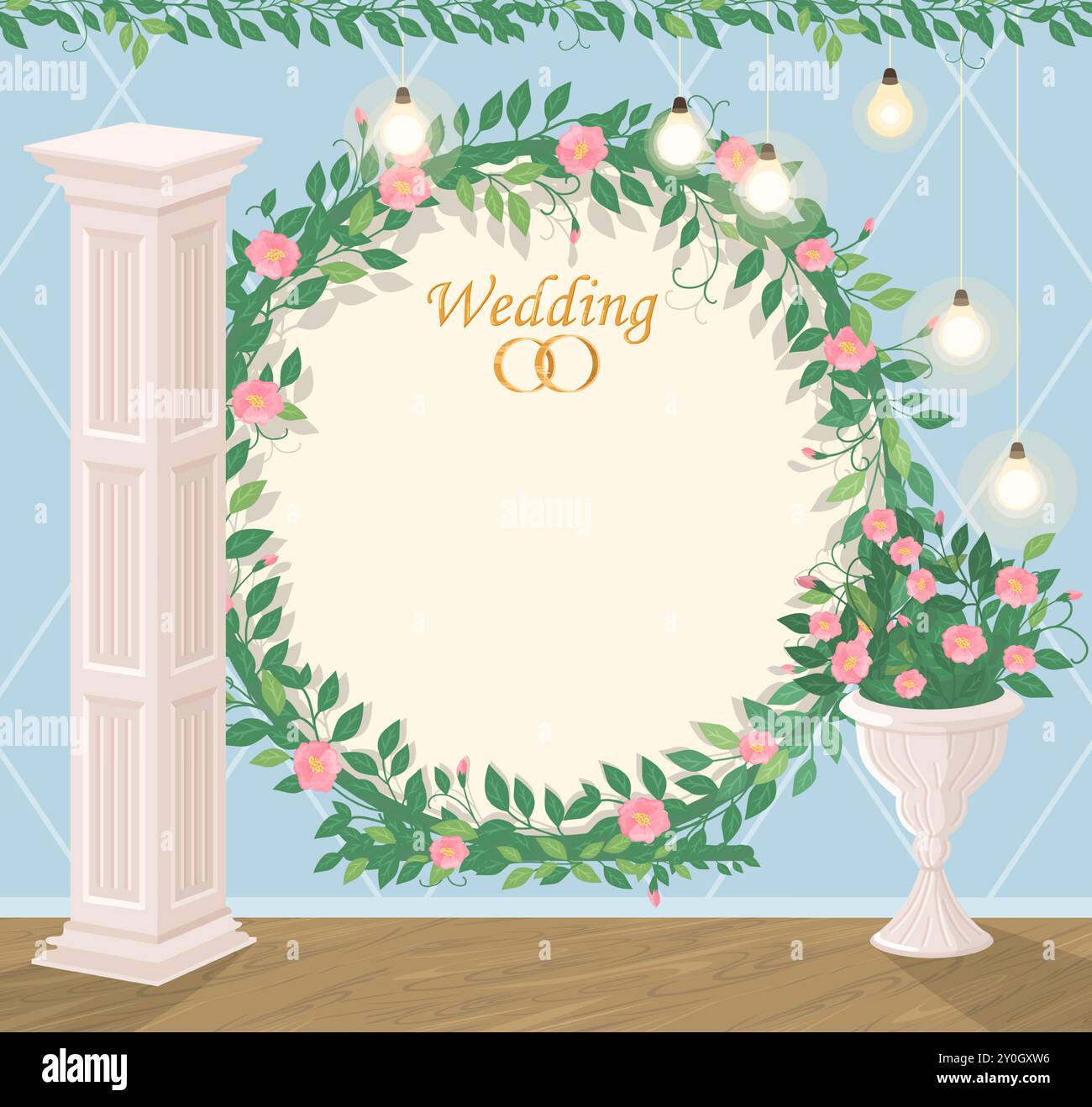 Wedding photo zone background in elegant baroque style Stock Vector ...