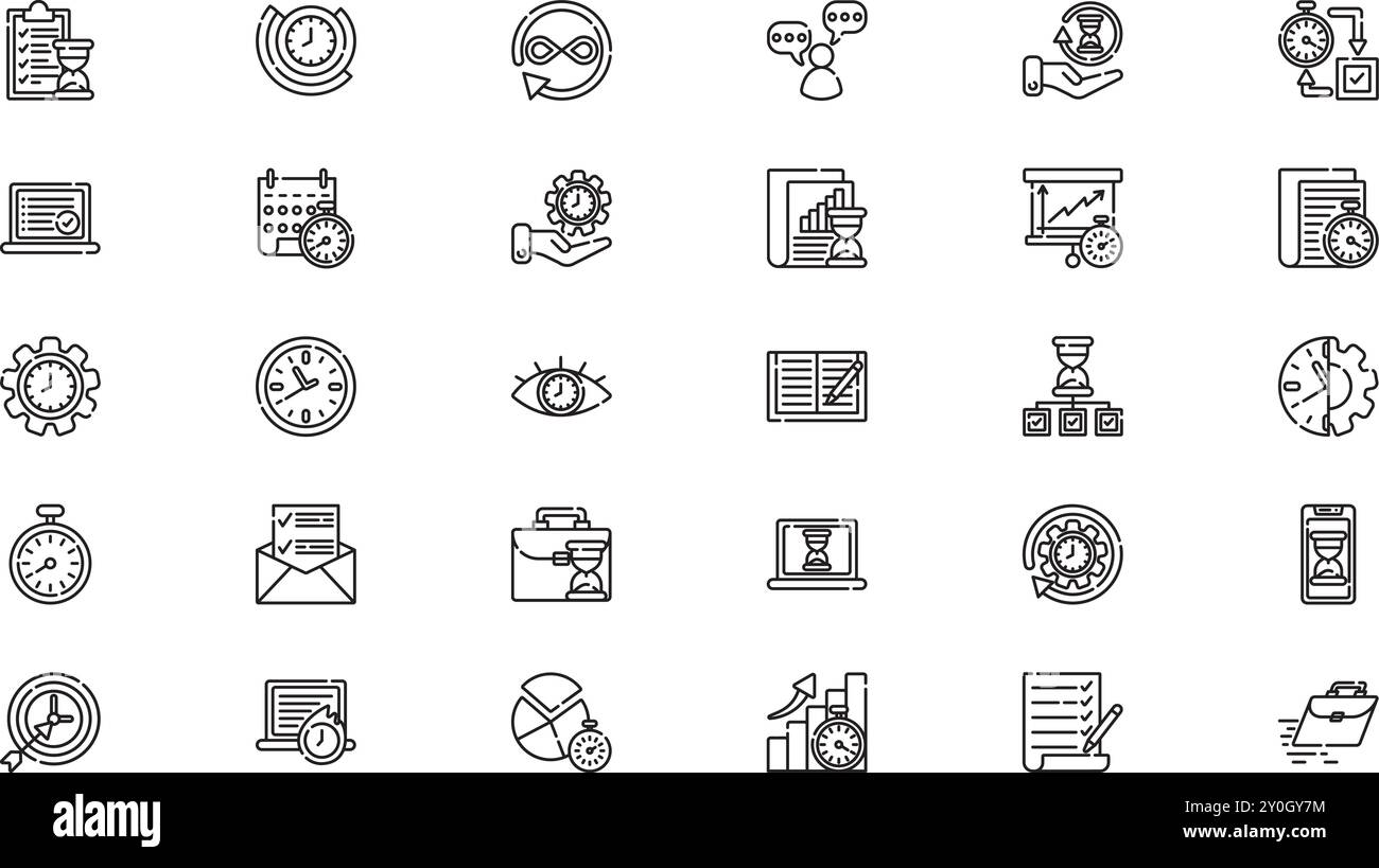 Time management icons High-Quality Vector Icons Collection with ...