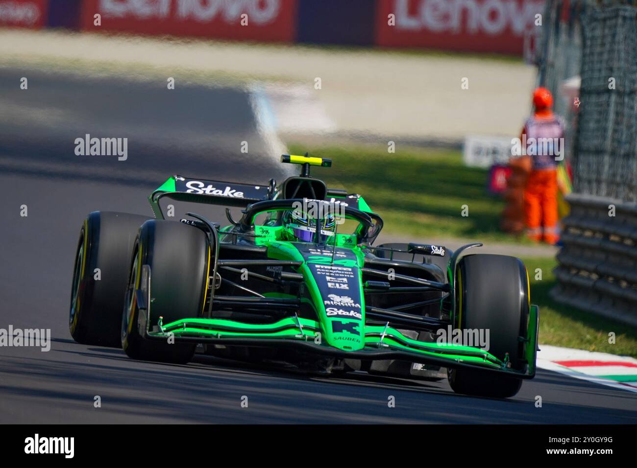 Monza, Italy. 30th Aug, 2024. Zhou Guanyu of China driving the (24) Stake F1 Team Kick Sauber ...