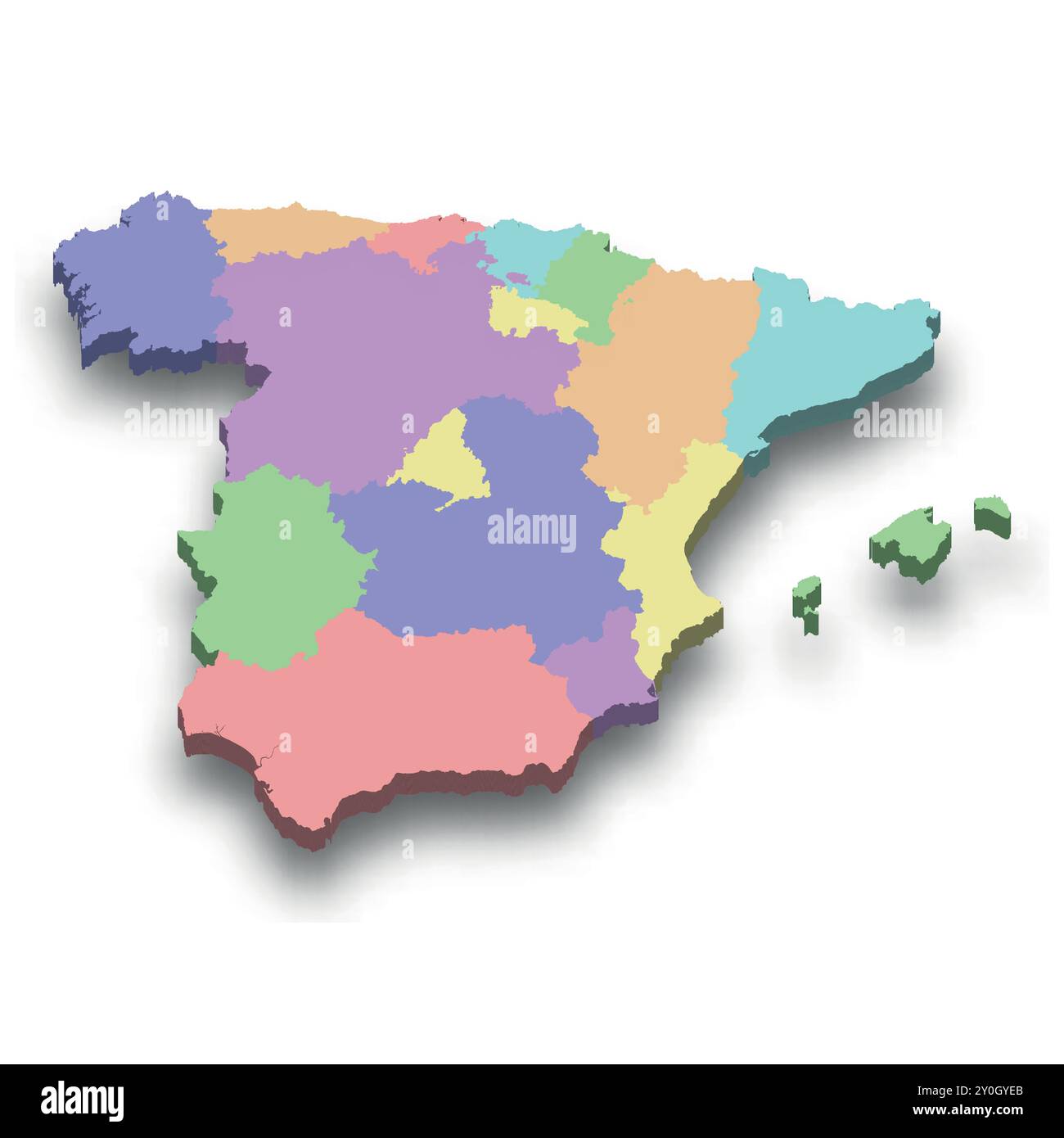 Political map spain borders Cut Out Stock Images & Pictures - Alamy