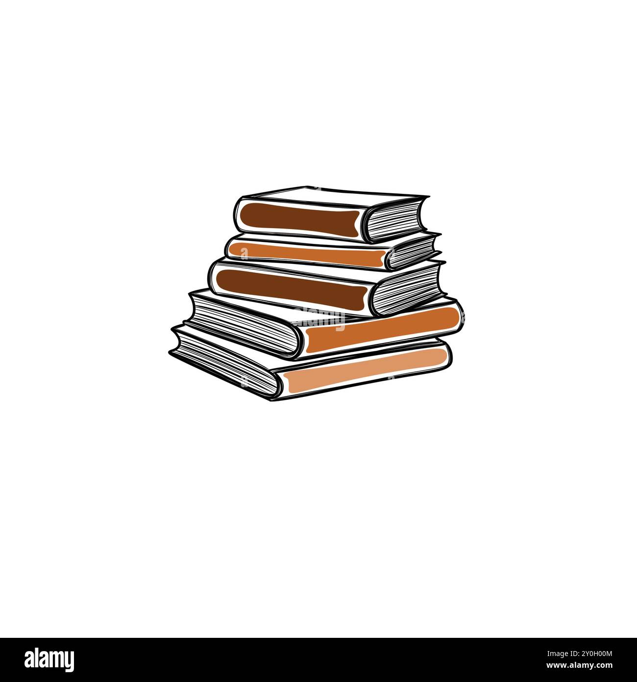 World book day. Stack of books isolated. Freehand sketch of stack of ...