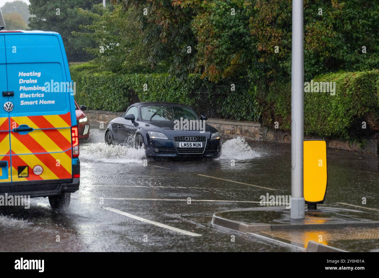 Station Road and Maisondieu Road, Elgin, Moray, UK. 2nd Sep, 2024. This ...