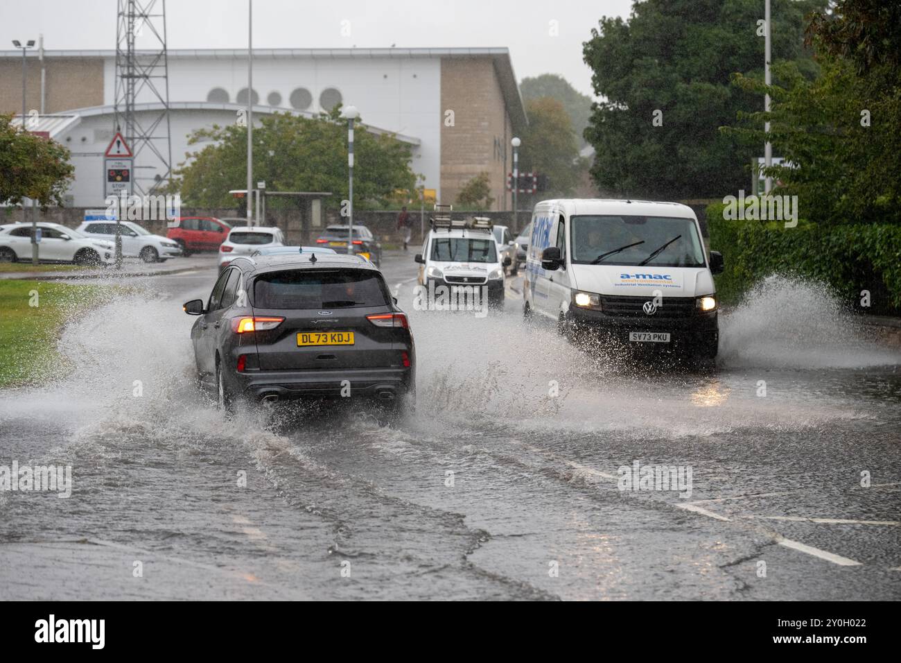 Station Road and Maisondieu Road, Elgin, Moray, UK. 2nd Sep, 2024. This ...