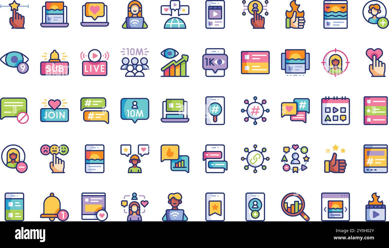 Social media feed icons High-Quality Vector Icons Collection with ...