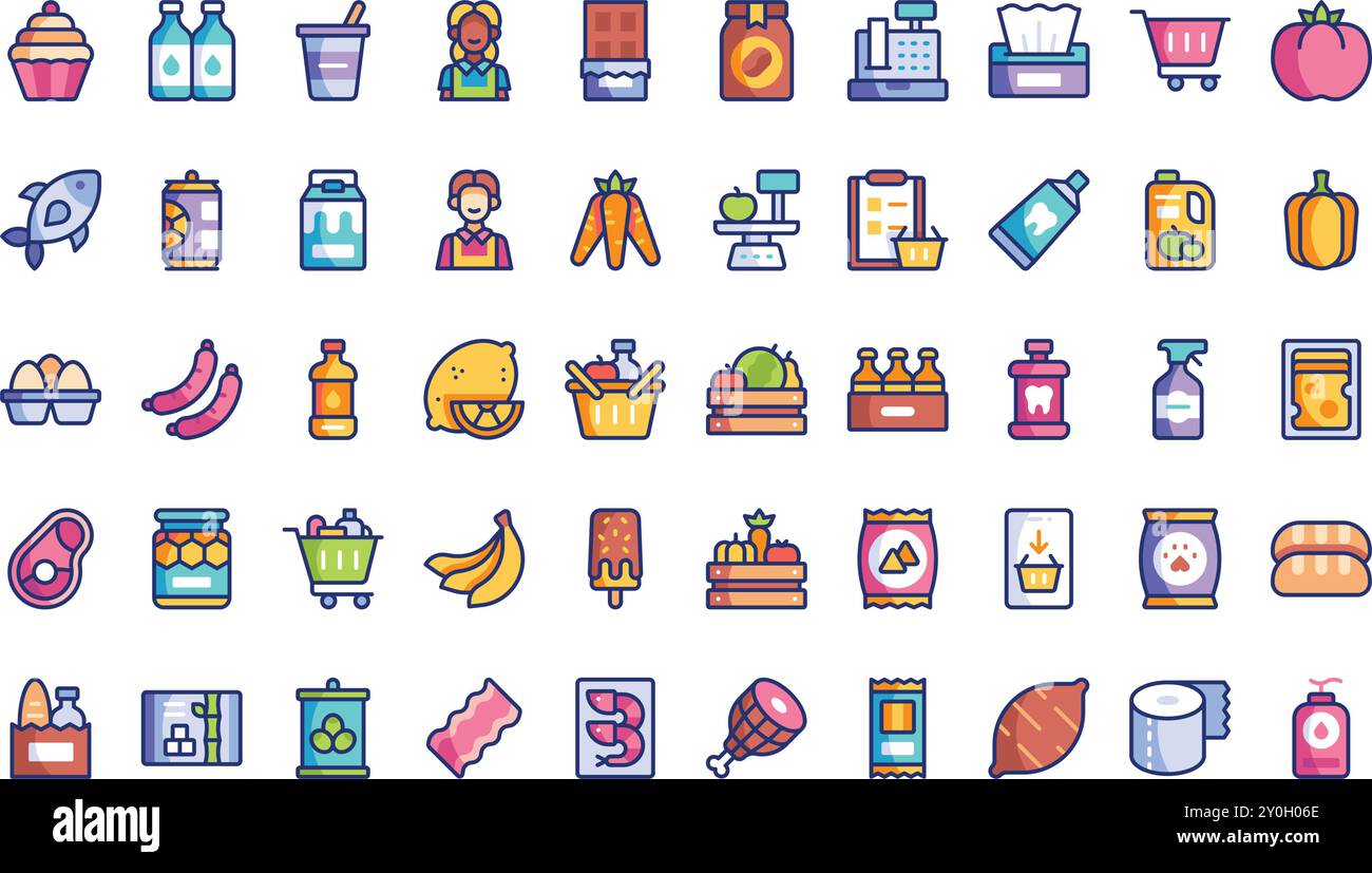 Grocery icons High-Quality Vector Icons Collection with Editable Stroke ...