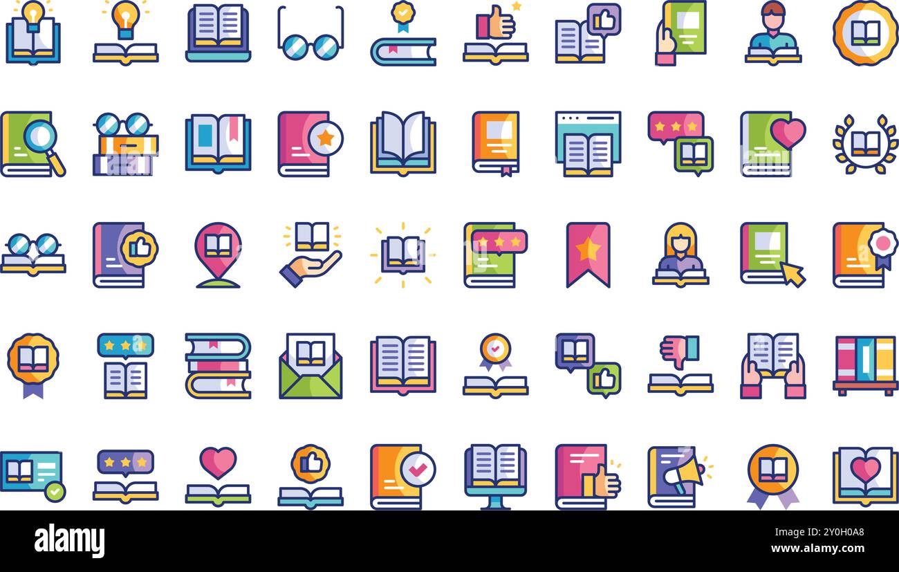 Book recommendations icons High-Quality Vector Icons Collection with ...