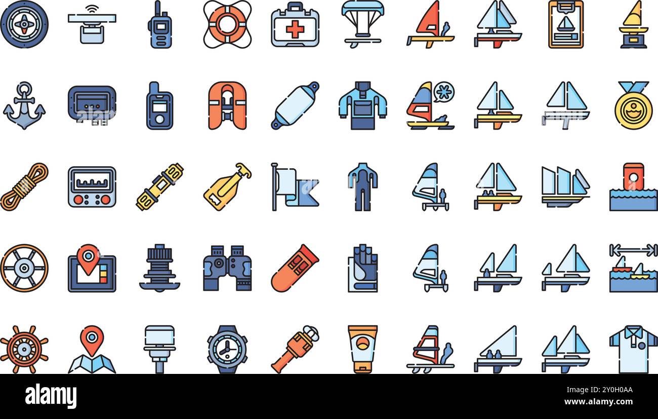 Sailing championship icons High-Quality Vector Icons Collection with ...