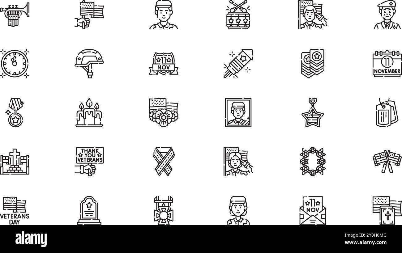 Veterans day icons High-Quality Vector Icons Collection with Editable ...