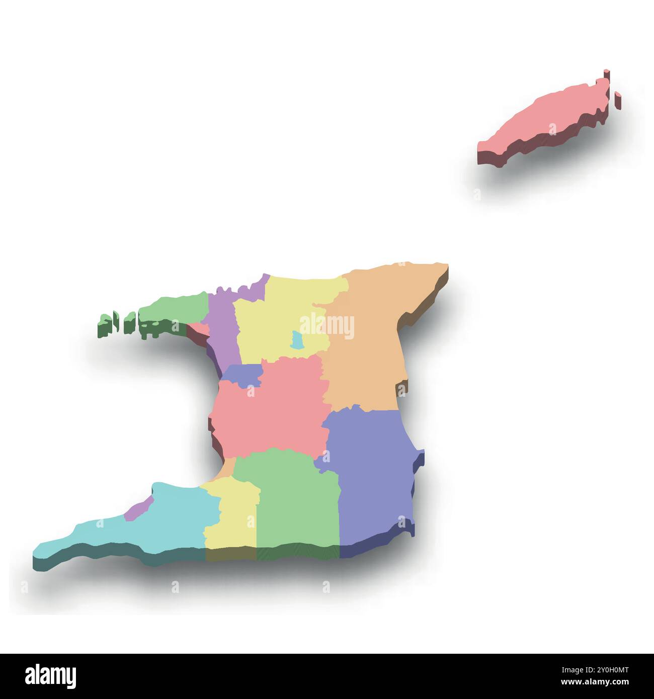 Trinidad and tobago vector outline map Cut Out Stock Images & Pictures ...