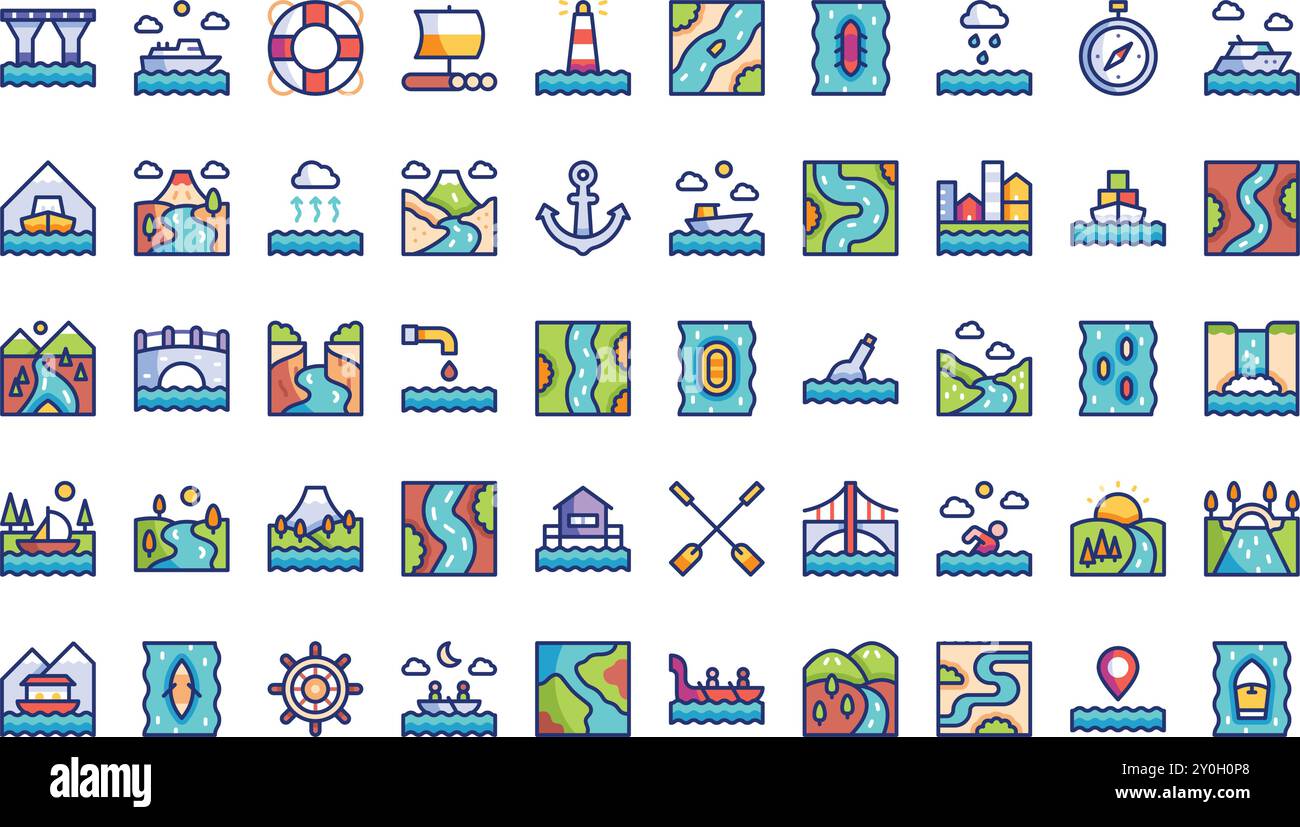 Waterway icons High-Quality Vector Icons Collection with Editable ...
