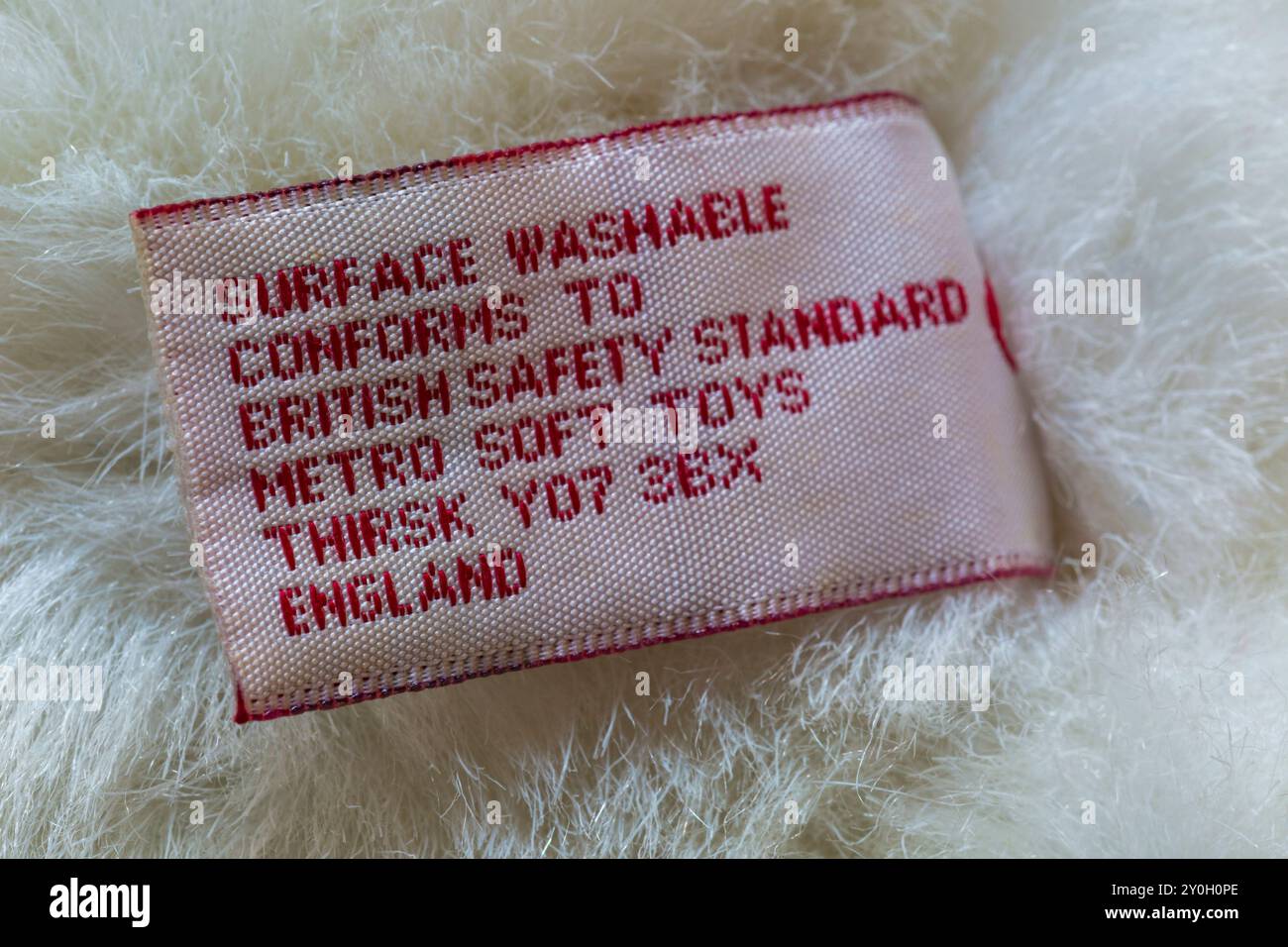 surface washable conforms to British Safety Standard label on teddy ...