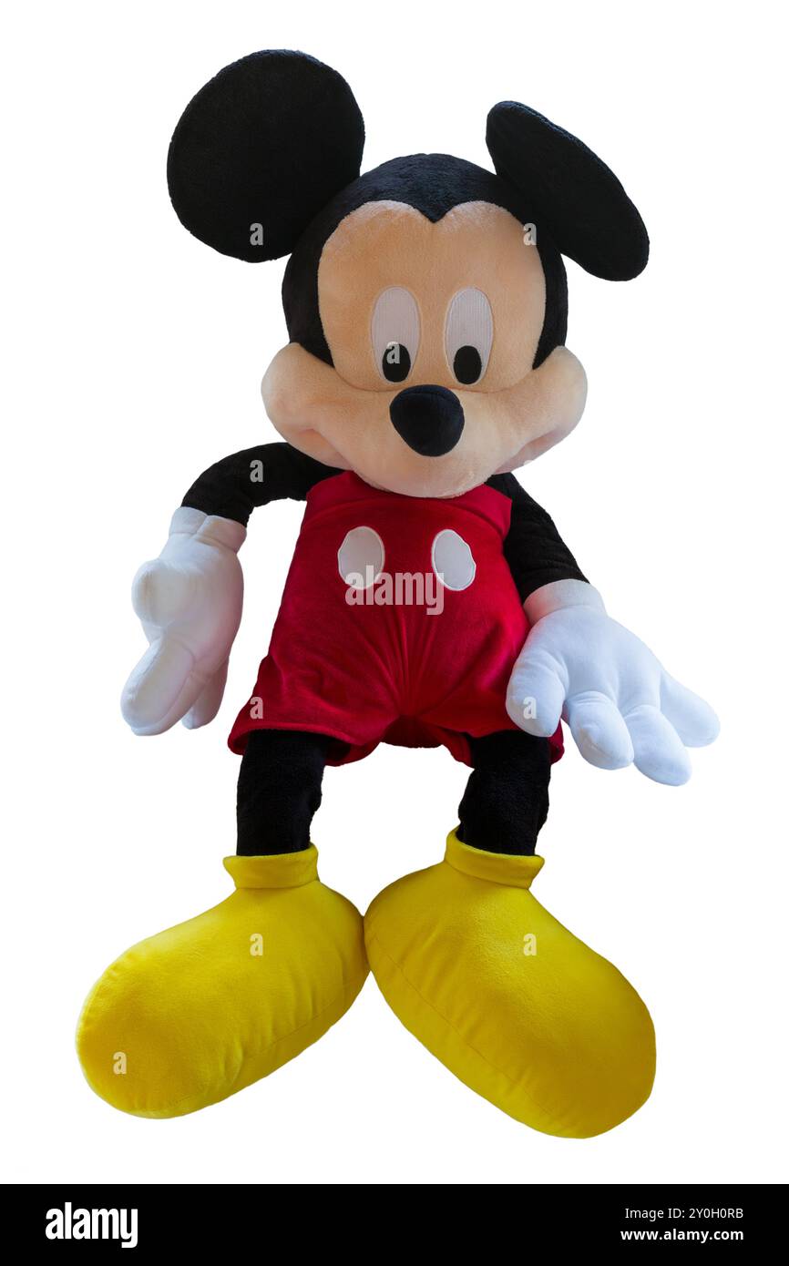 Large Mickey Mouse soft toy isolated on white background - Disney Parks ...
