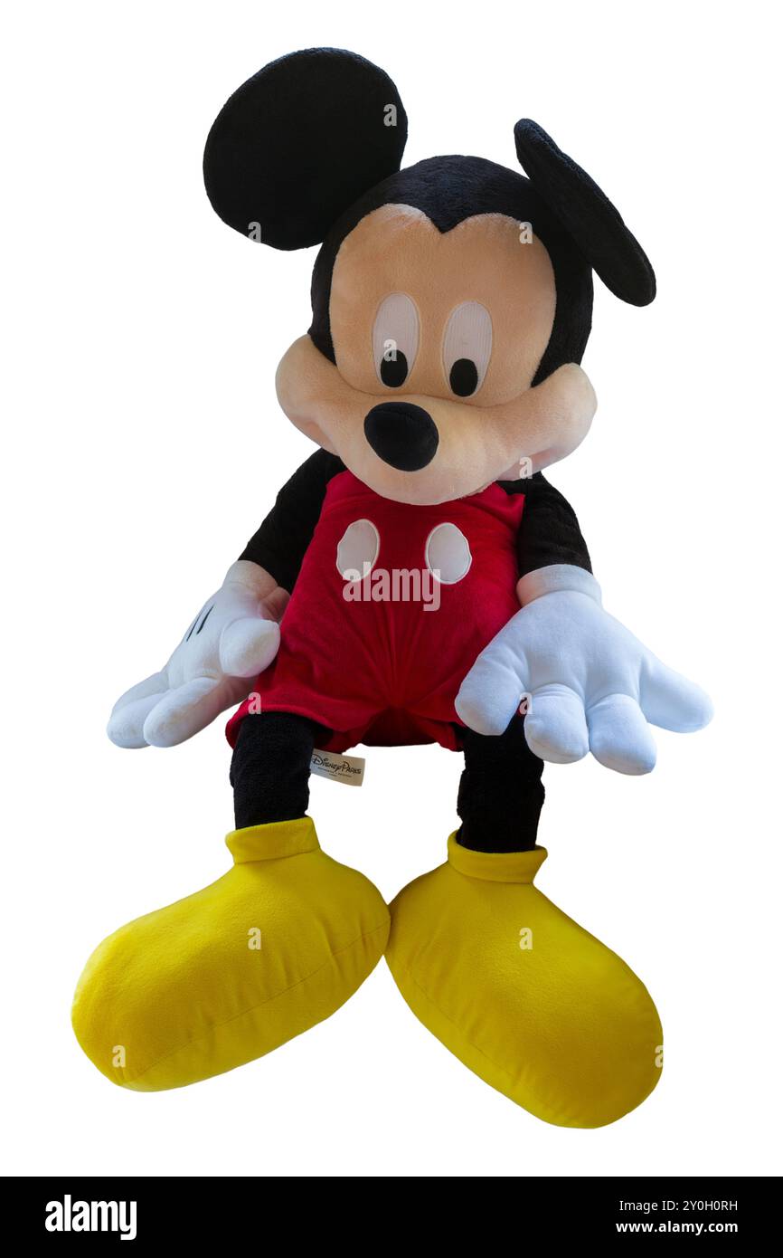 Large Mickey Mouse soft toy isolated on white background - Disney Parks ...
