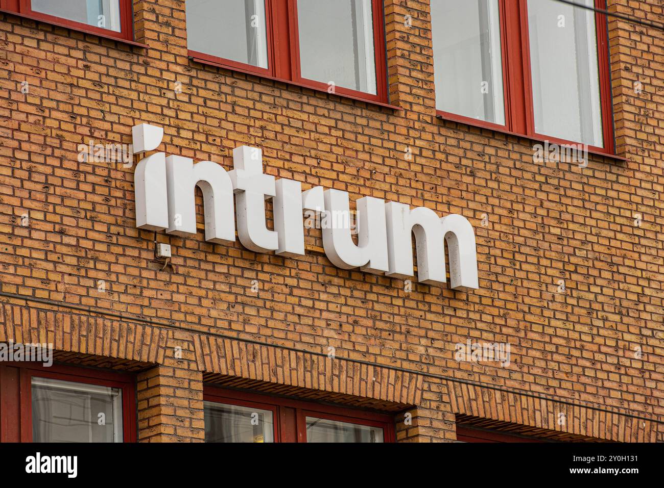 Gothenburg, Sweden - september 20 2019: Logo of Intrum on an office ...