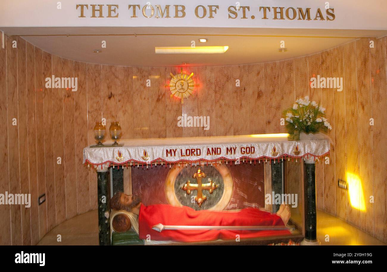 The Tomb of Saint Thomas, St Thomas Basilisa Cathedral, Chennai, Tamil Nadu, India. St Thomas ...