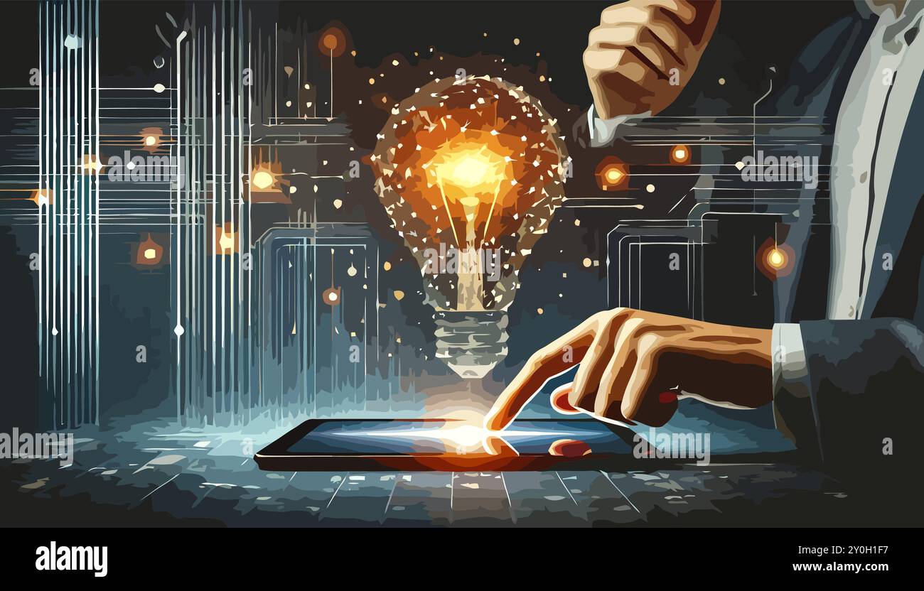 Tech driven solutions Stock Vector Images - Alamy