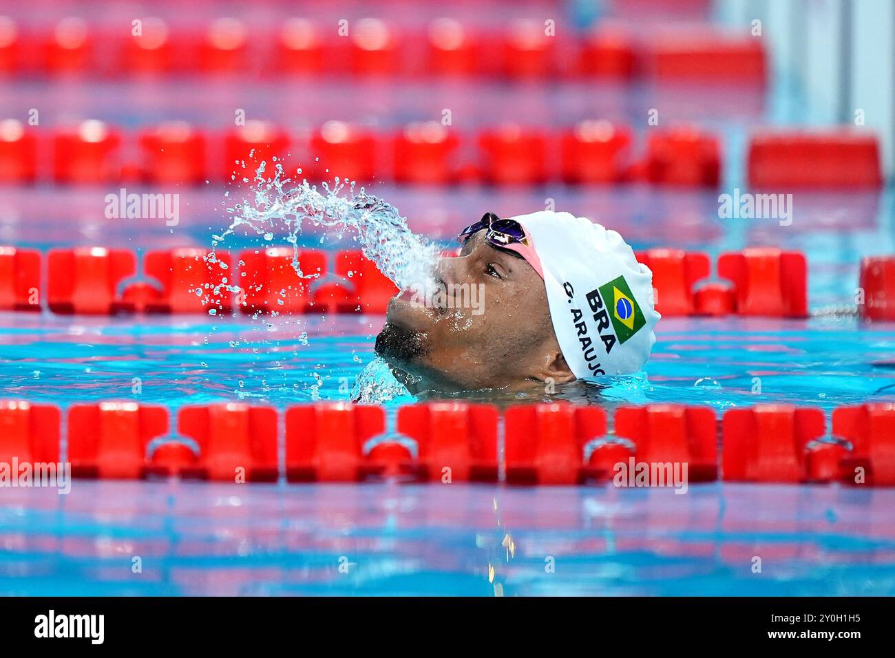 Brazil's Gabriel Geraldo dos Santos Araujo celebrates winning gold in ...