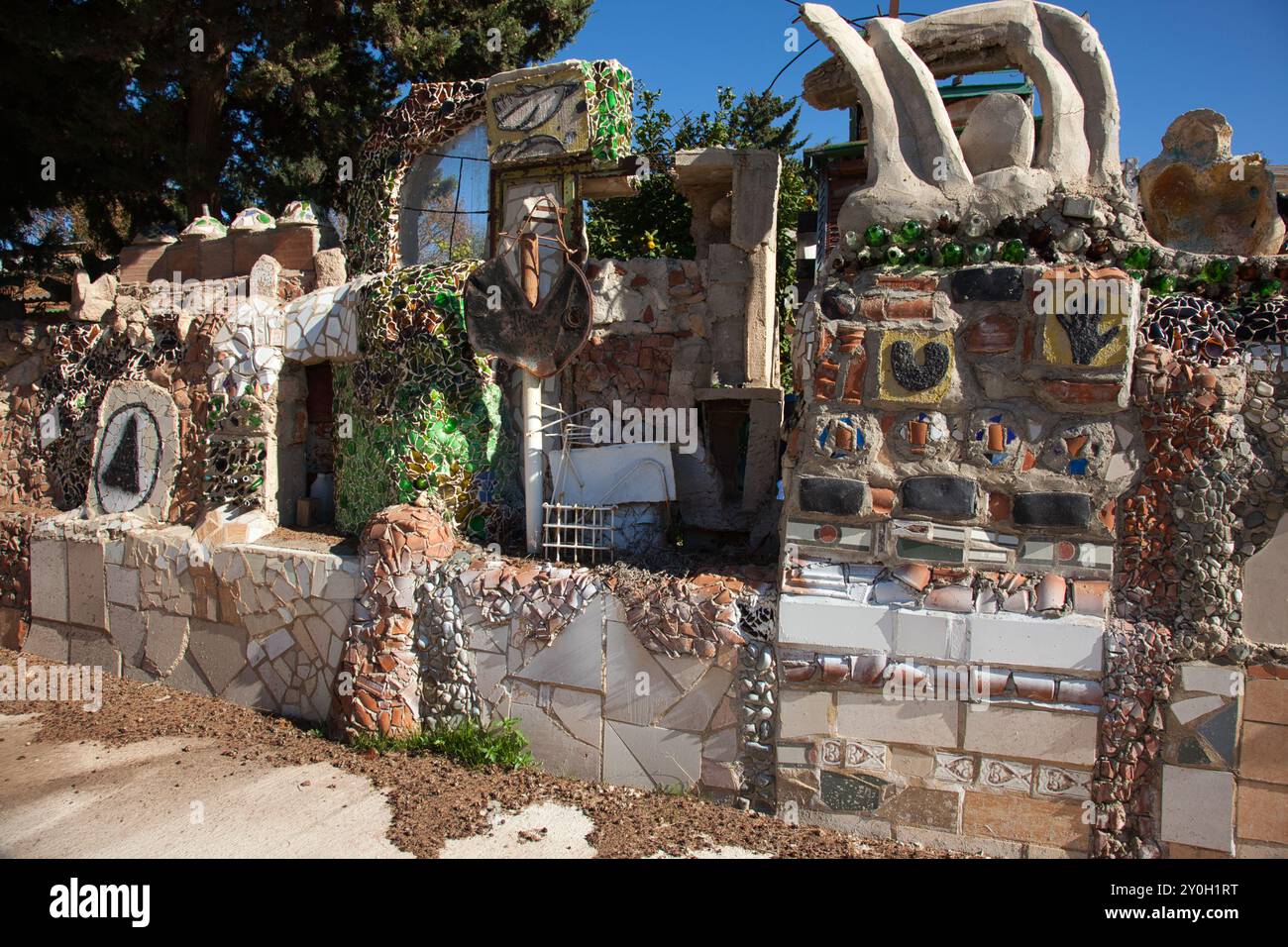 The great wall of Lempa, Cyprus college of art, Paphos Stock Photo - Alamy