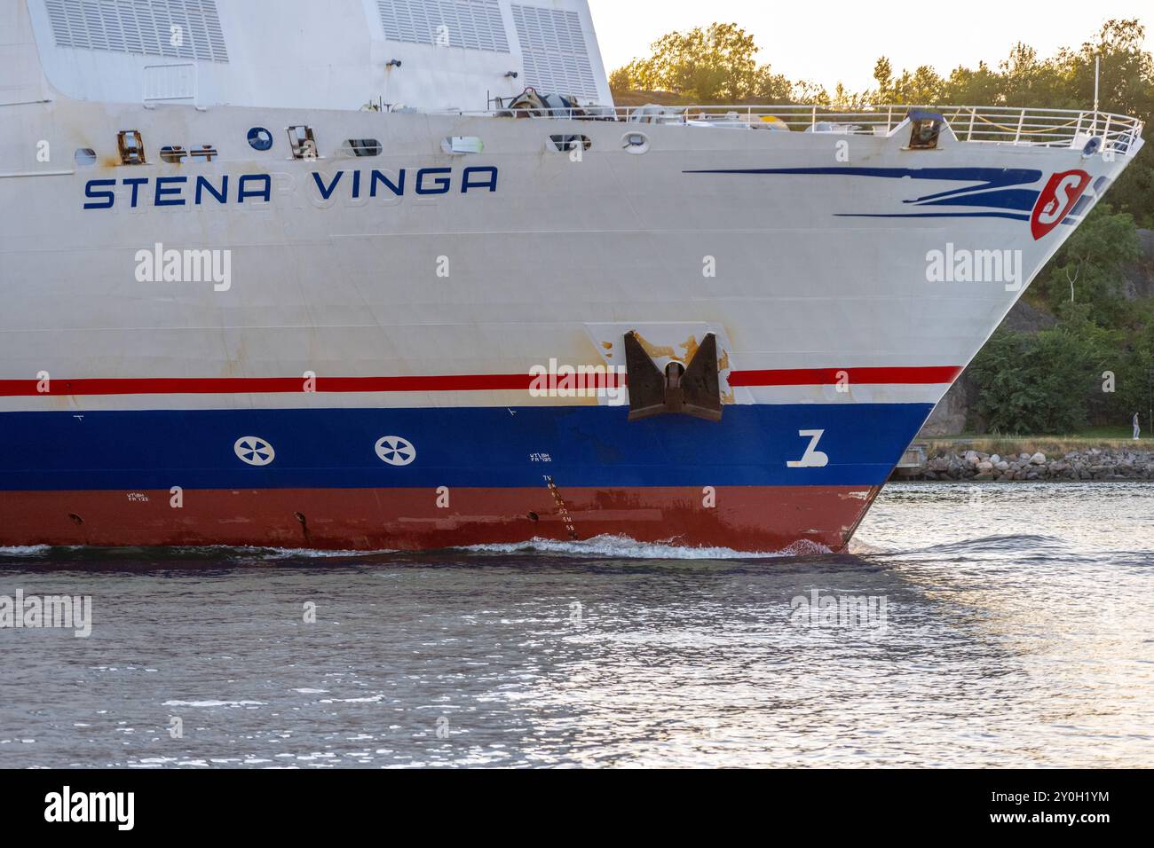 Gothenburg, Sweden - July 11 2022: Roro ferry Stena Vinga arriving port ...