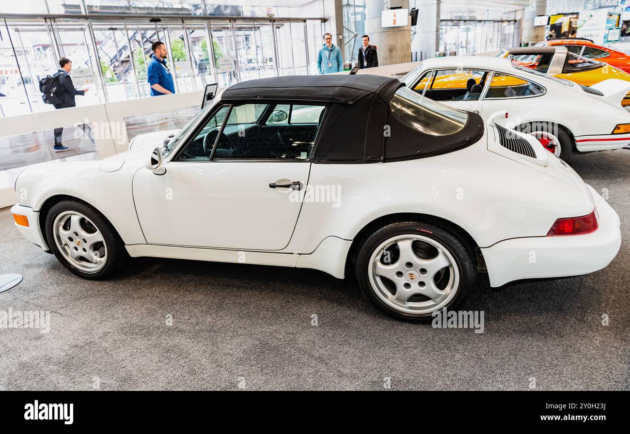 New York City, USA - March 27, 2024: 1993 Porsche 911 retro convertible ...