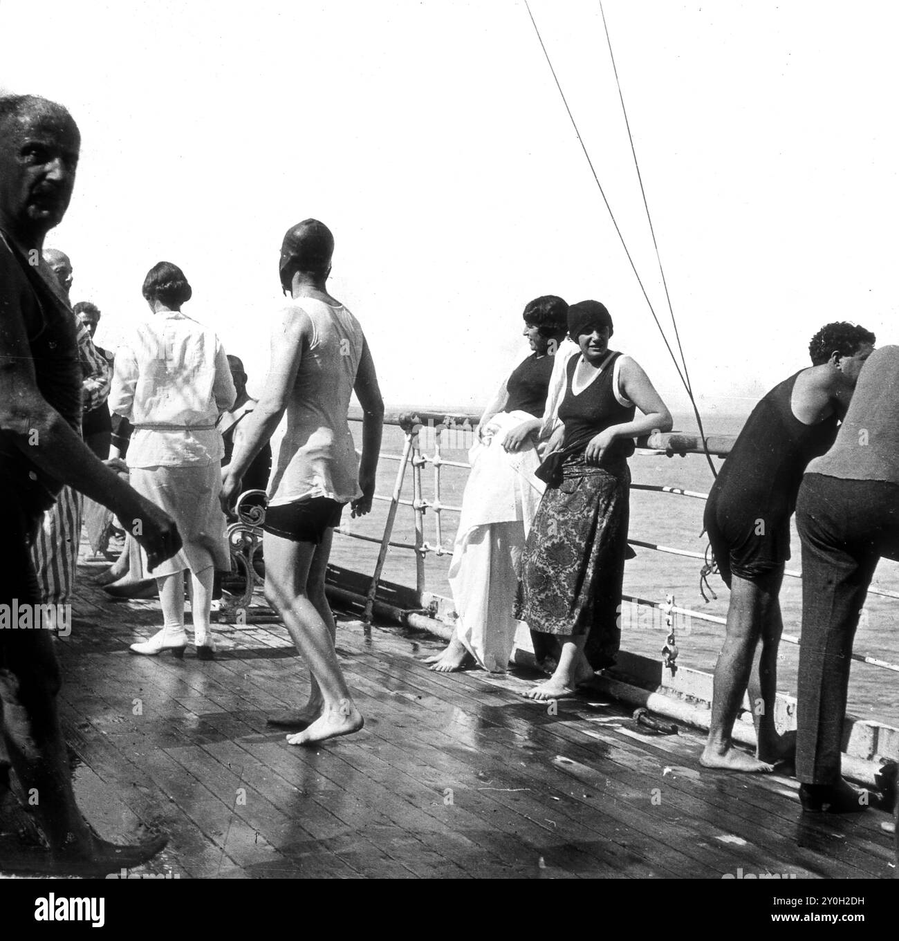European holiday makers passenger aboard the Cosulich Line cruise ship ...