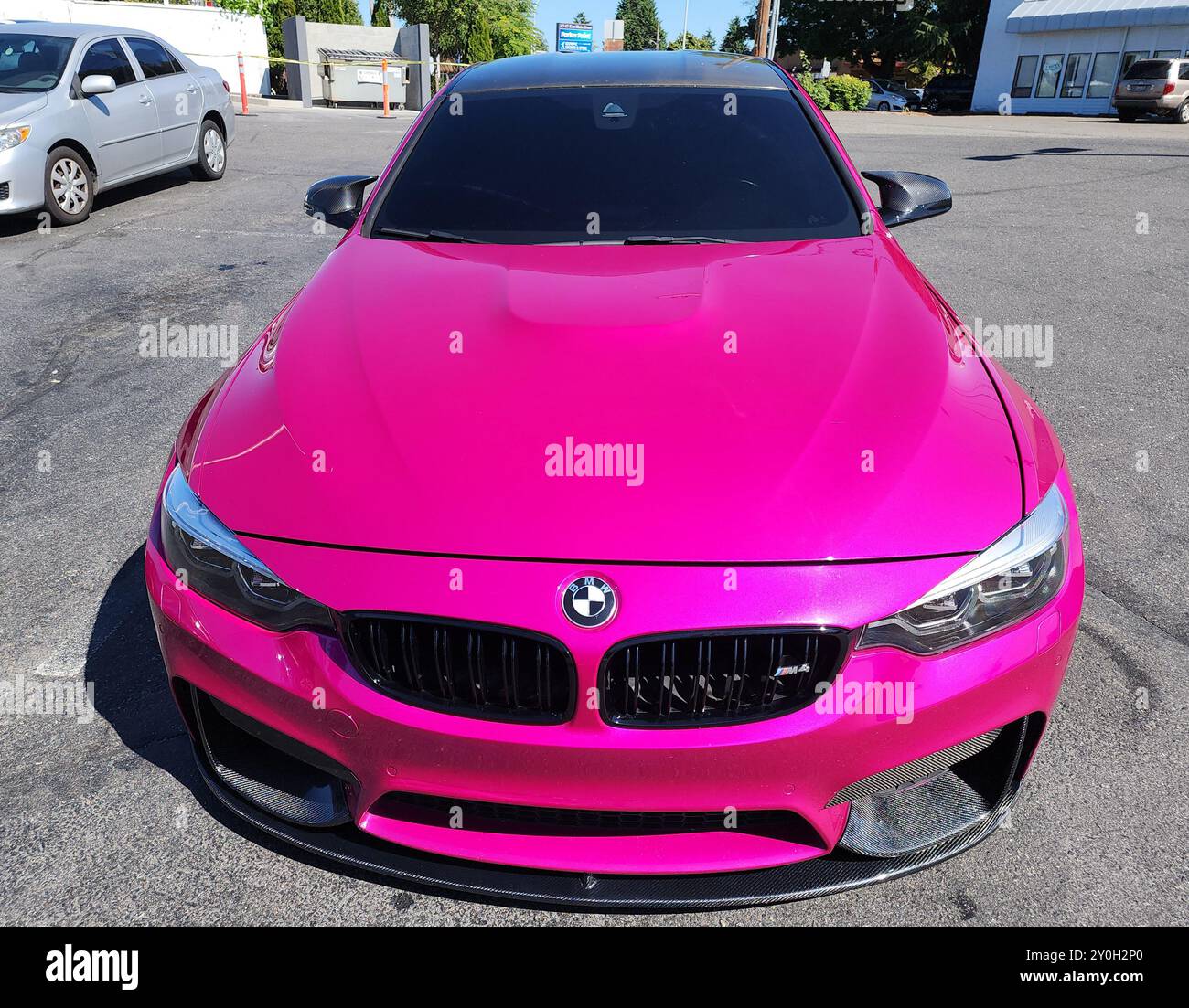 Seattle, WA, USA -July 19, 2024 : BMW F82 M4 Competition pink color ...