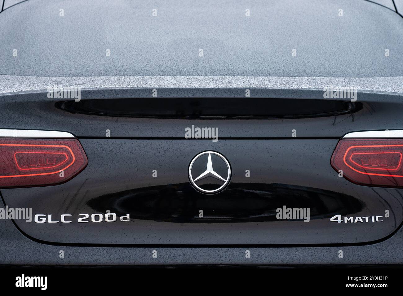 Kungsbacka, Sweden - October 23 2022: Rear of a black Mercedes-Benz GLC ...