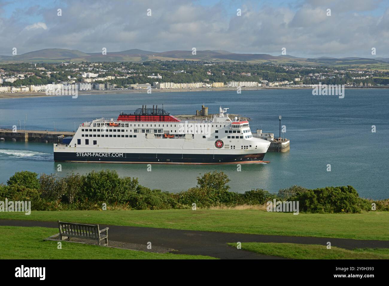 STEAM PACKET FLAGSHIP, MANXMAN, departing for Heysham from Douglas ...