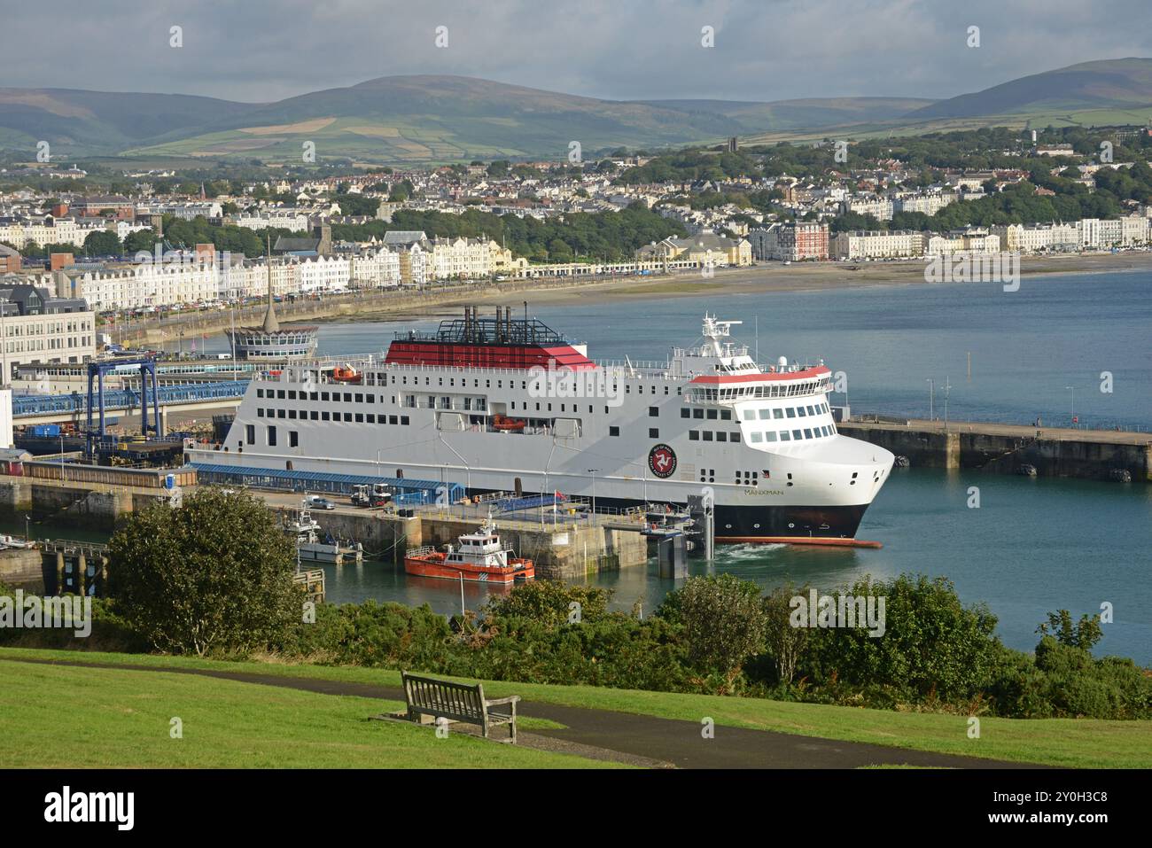 STEAM PACKET FLAGSHIP, MANXMAN, departing for Heysham from Douglas ...