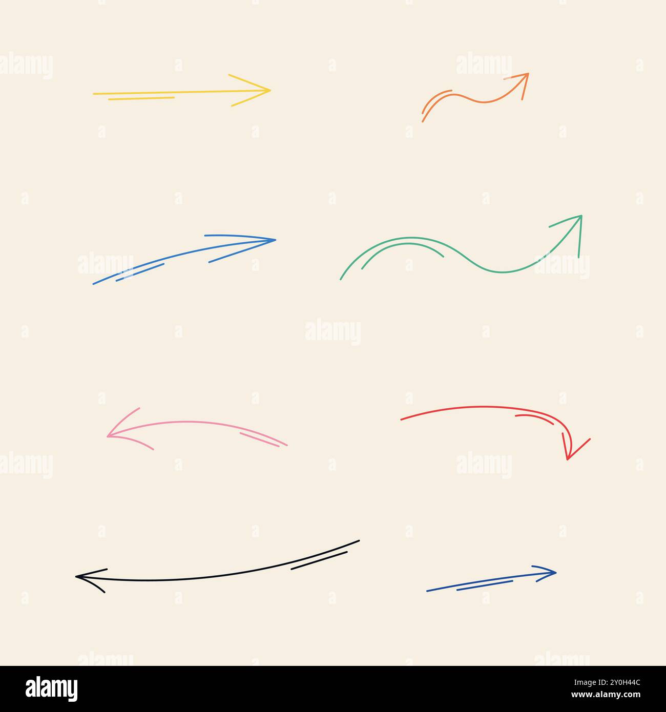 Colorful hand drawn arrows on a beige background Stock Vector Image & Art - Alamy